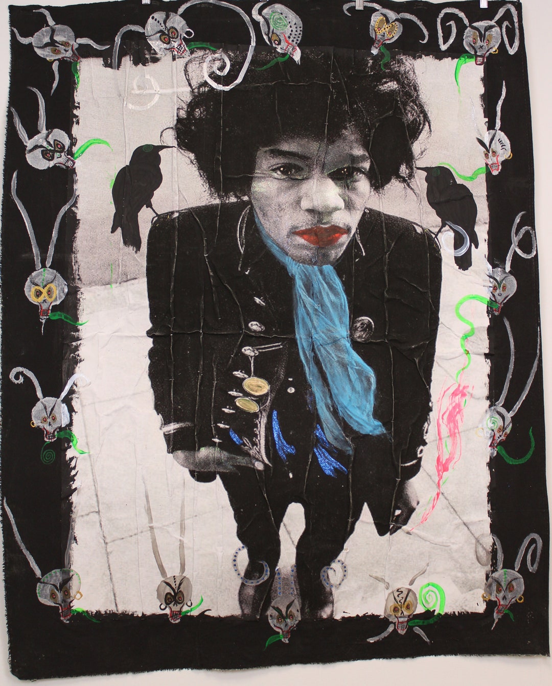 Jimi Hendrix "axis Bold as Love" Rock Art Acrylic Mixed Media Original ...