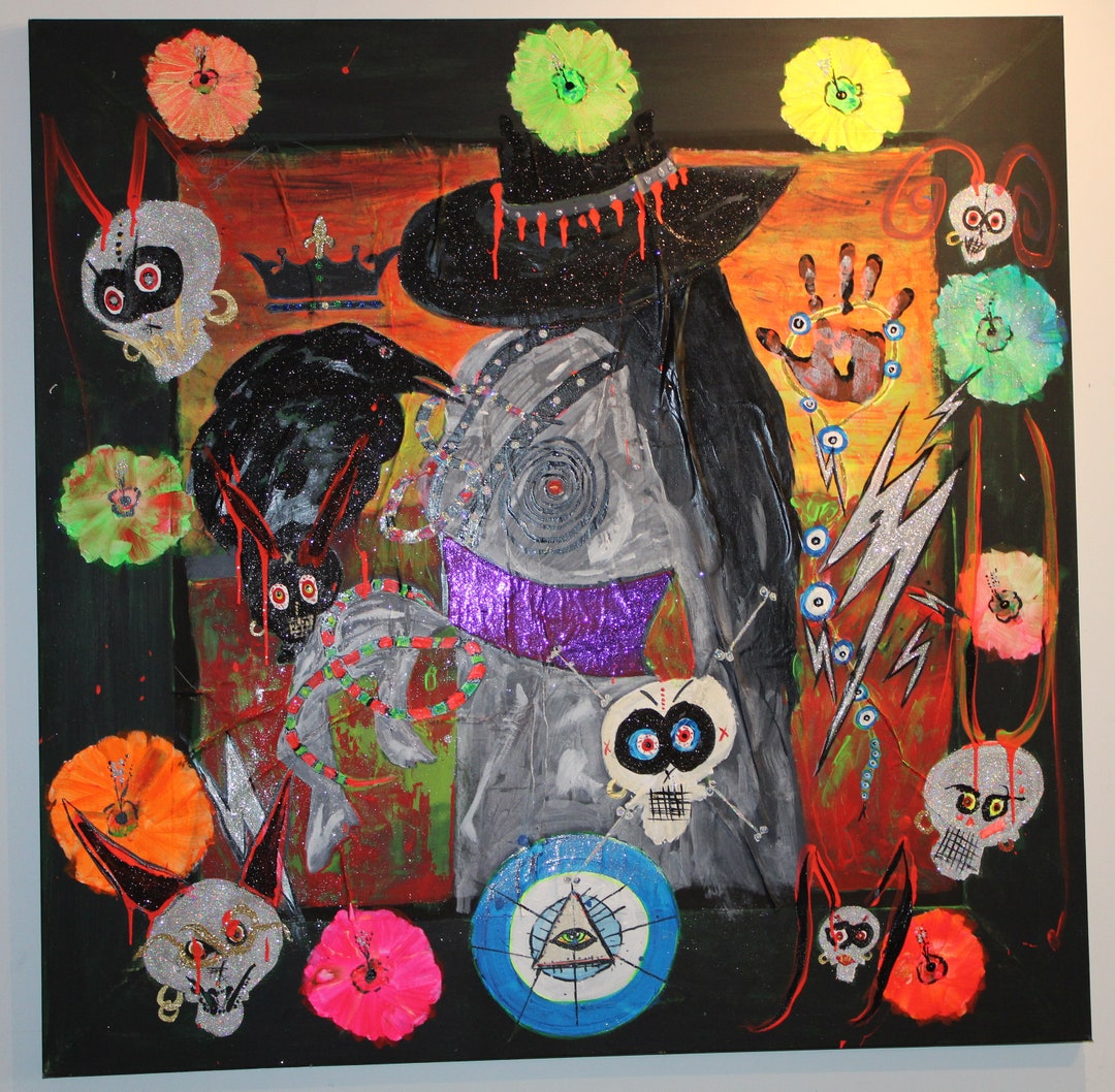 Raven Feeder spirit of the Dawn Ghost Messenger Acrylic Mixed Media ...