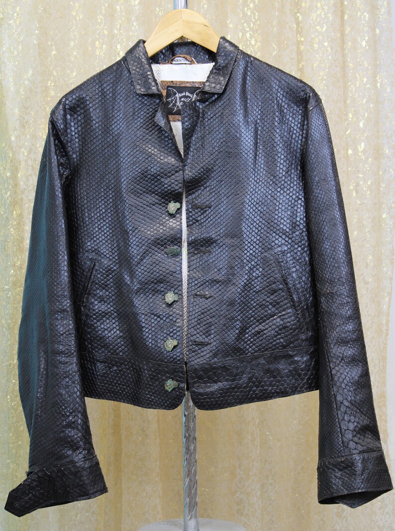 Snakeskin Leather Jacket Voodoo Skull Hand Painted Michael Houghton ...