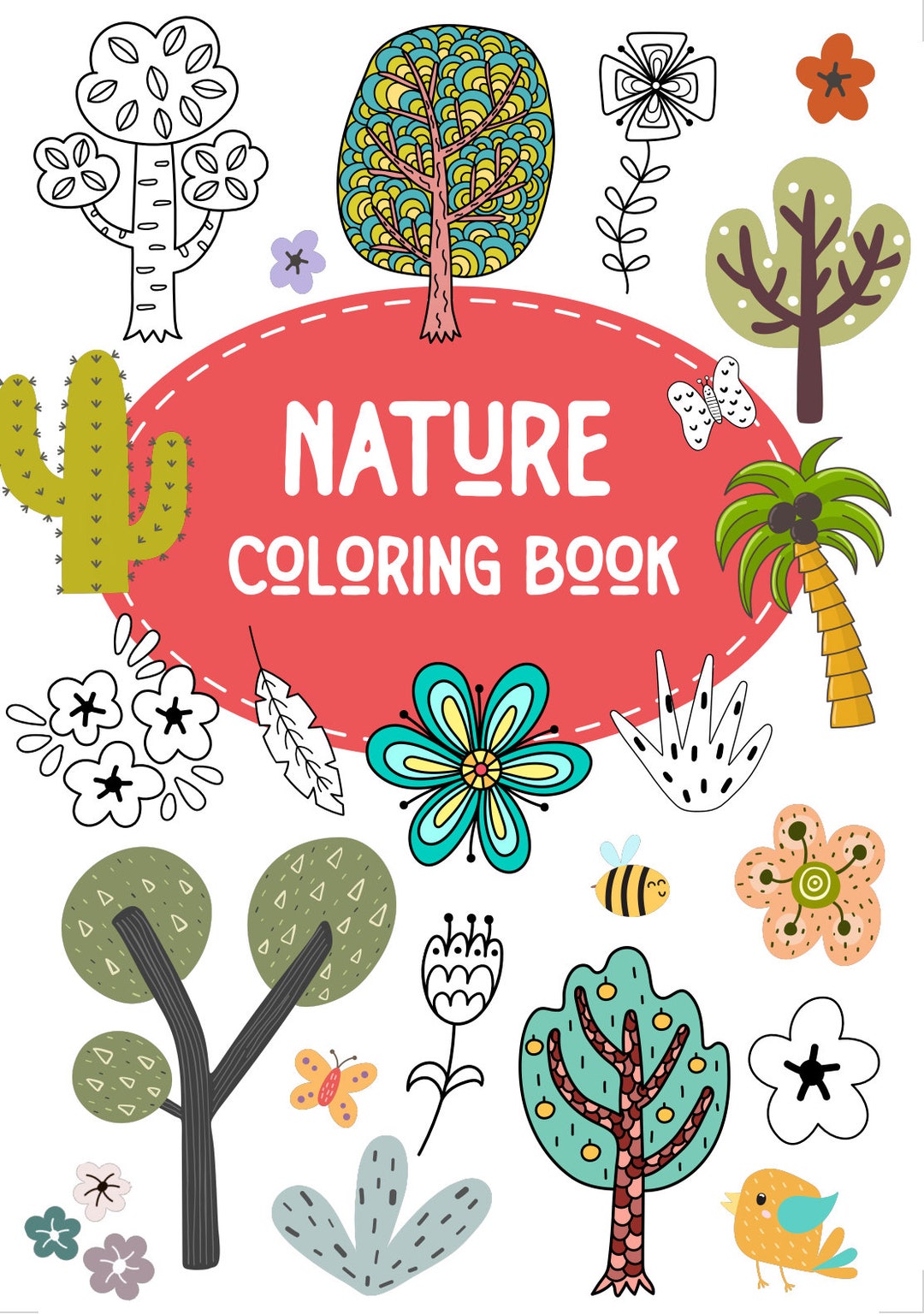 Children's Nature Themed Coloring Book - Etsy