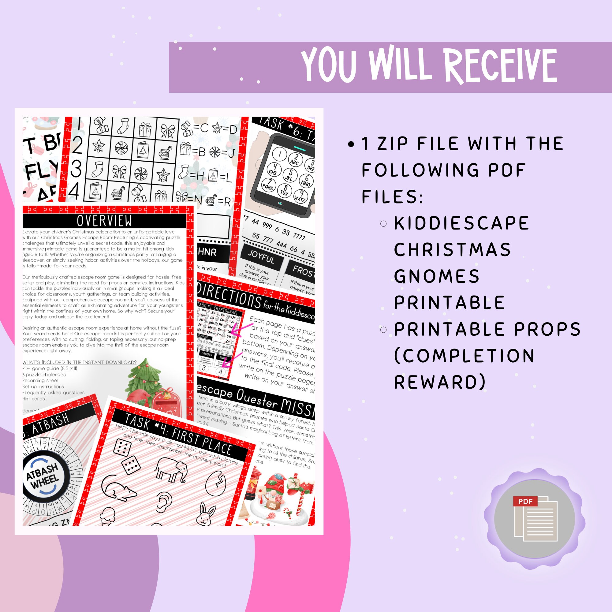 Christmas Gnomes Printable Escape Room for Kids Holiday Family Game ...