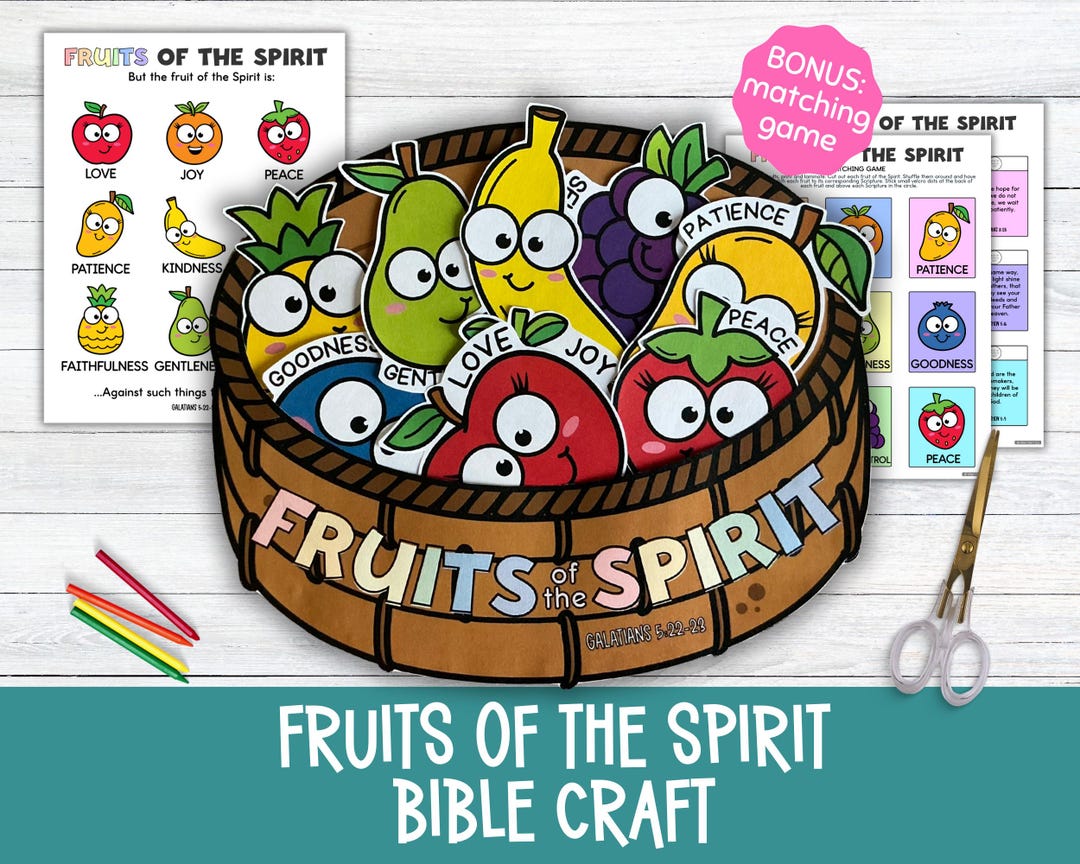 Fruits of the Spirit Bible Craft, Galatians 5:22-23 Cut & Paste ...