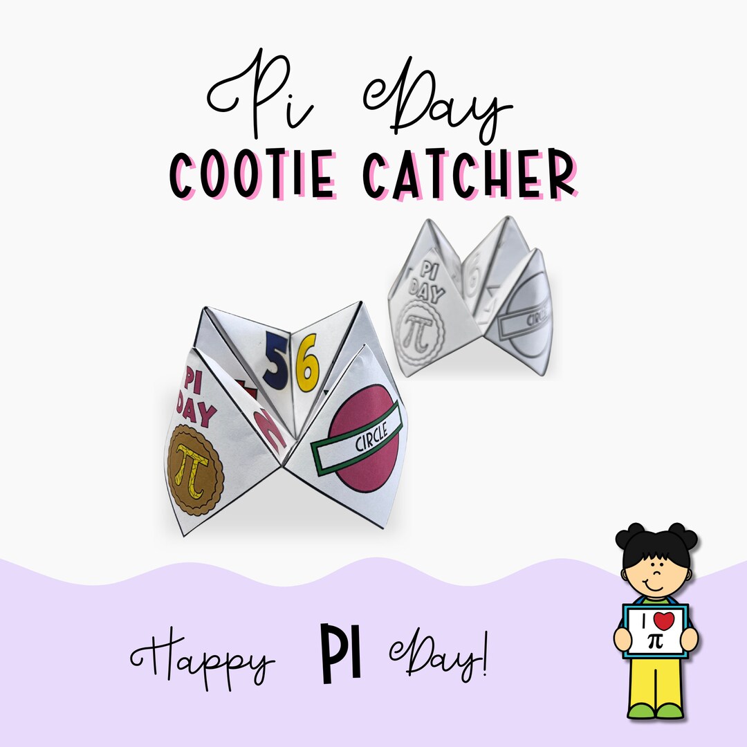 Pi Day Cootie Catcher - Pie Day, March 14 Paper Fortune Teller Game for ...