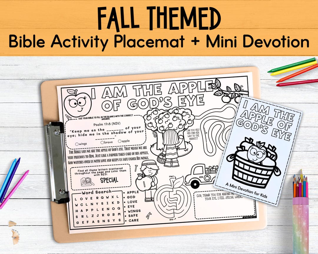 Apple Themed Bible Activity Set for Fall or Harvest Season, Sunday ...
