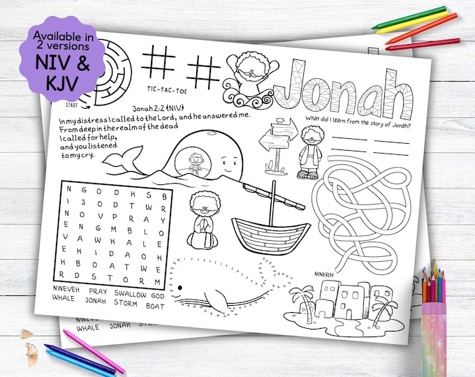 The Nativity Activity Placemat, Christmas Story Bible Story Kids ...