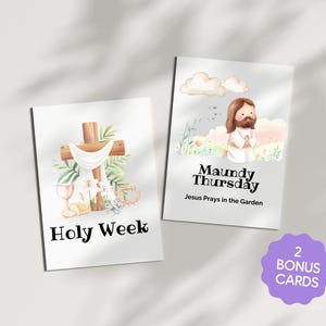 Holy Week Study Cards for Kids and Teens, Easter Week Countdown Perfect ...