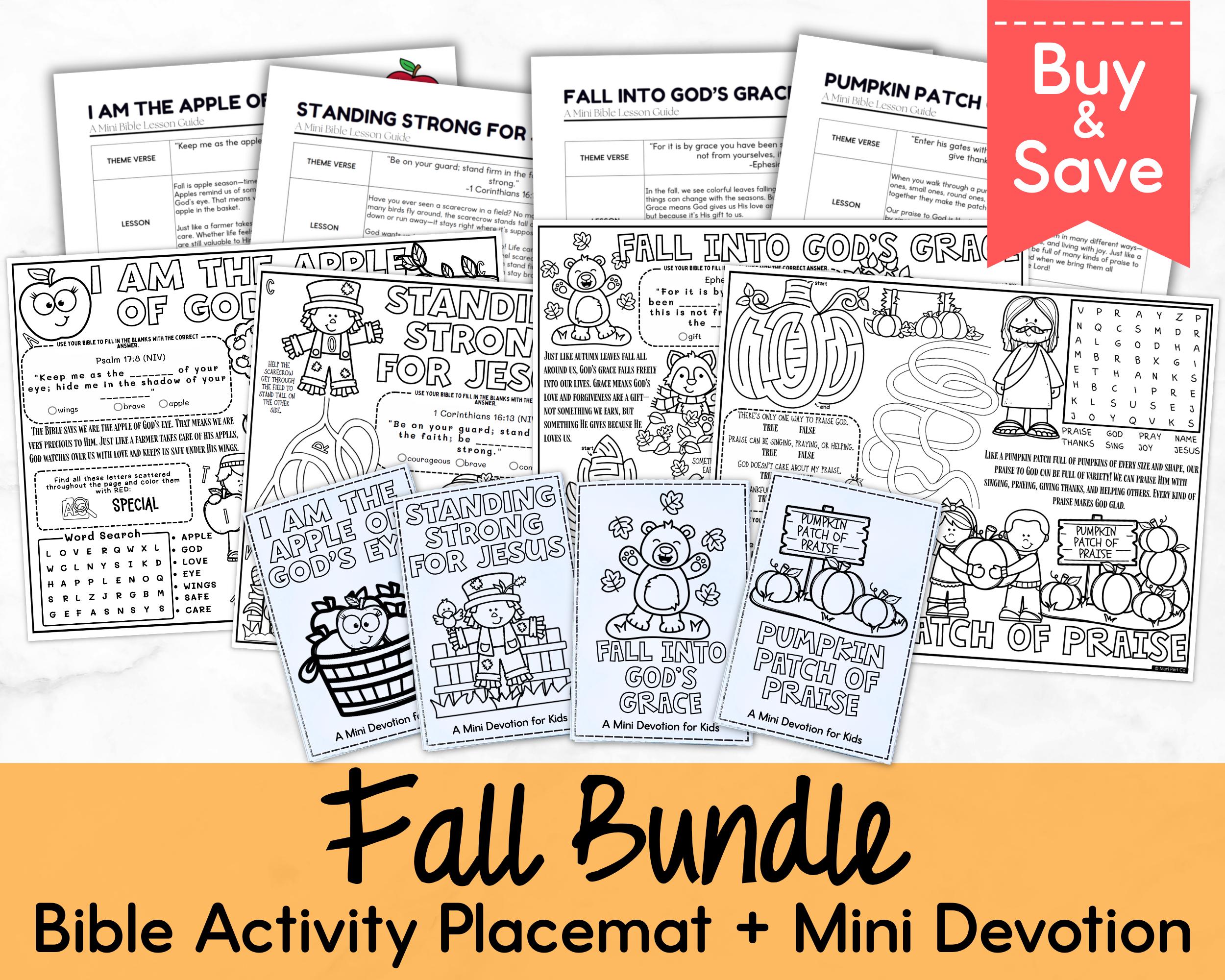 Pumpkin Patch Themed Bible Activity Set for Fall/harvest, Sunday School ...