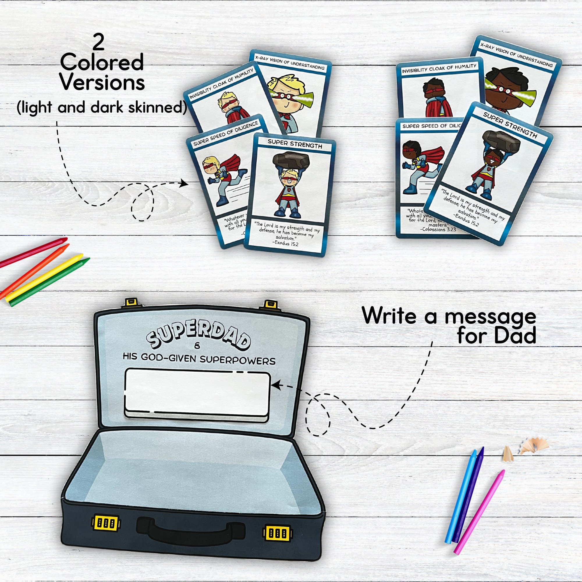 Fathers Day Bible Craft, Superhero Dad/grandpa/uncle Printable Craft ...