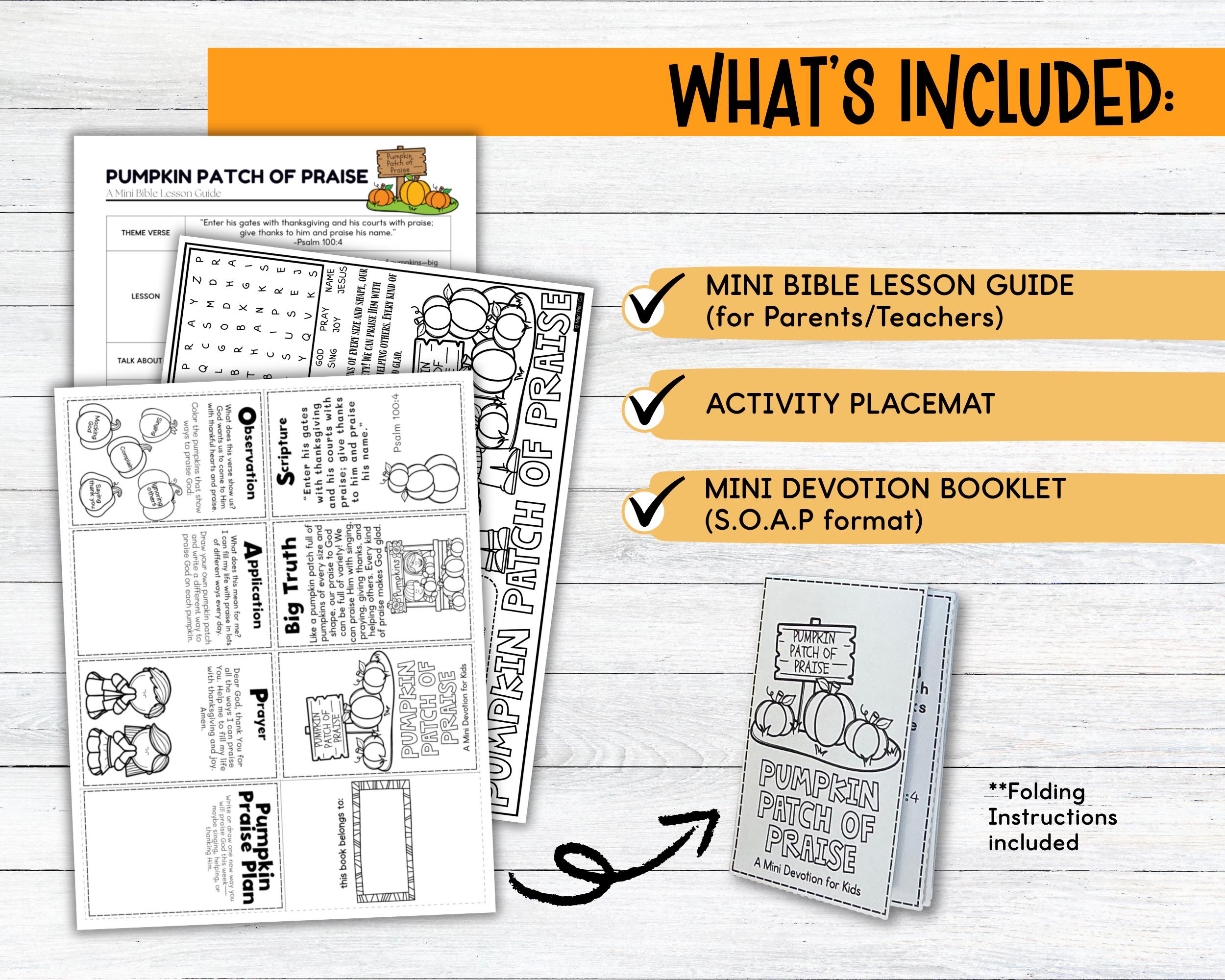 Pumpkin Patch Themed Bible Activity Set for Fall/harvest, Sunday School ...