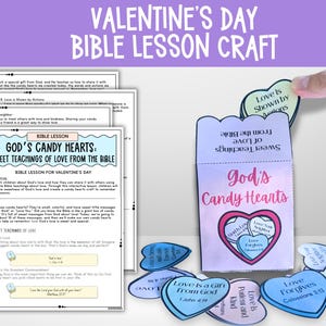 Valentine's Day Bible Lesson Craft, God's Candy Hearts Craft, Bible ...