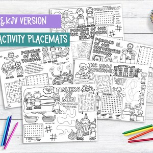 NEW TESTAMENT Bundle Activity Placemat, Life of Jesus Coloring Placemat ...