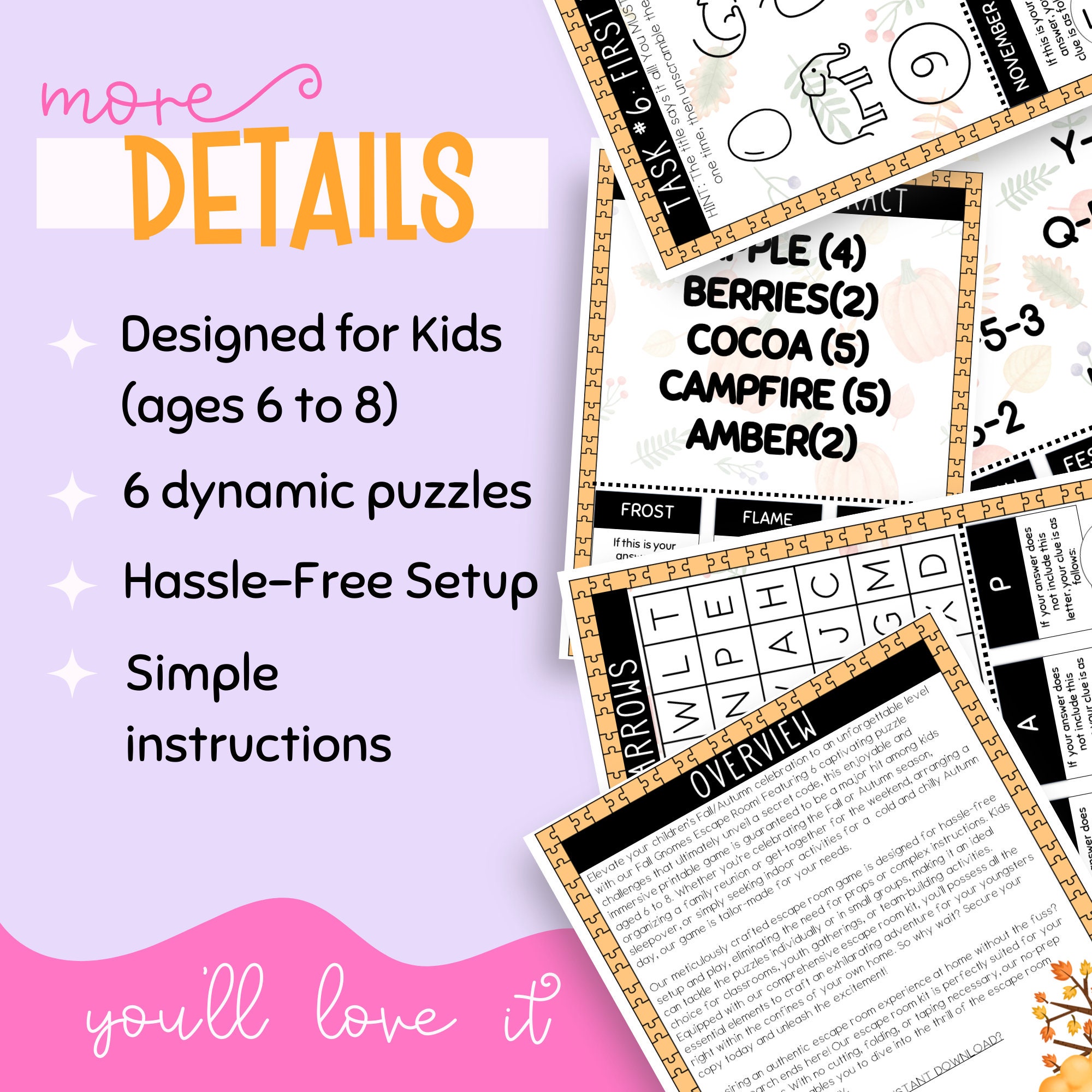 Fall/autumn Gnomes Printable Escape Room for Kids Fun and Educational ...