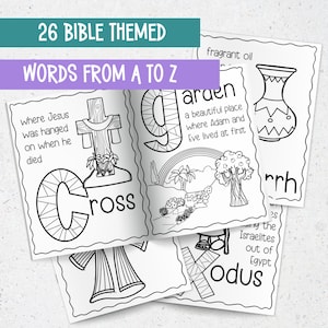 Bible ABC Coloring Pages for Christian Homeschool Families and Sunday ...