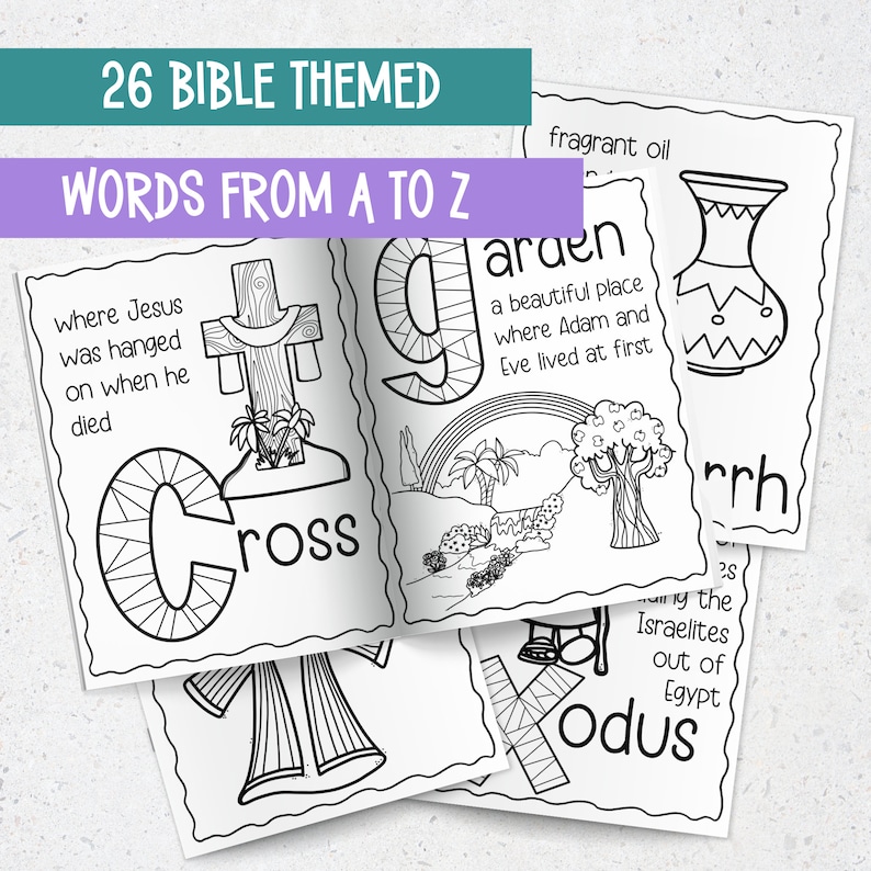 Bible ABC Coloring Pages for Christian Homeschool Families and Sunday ...