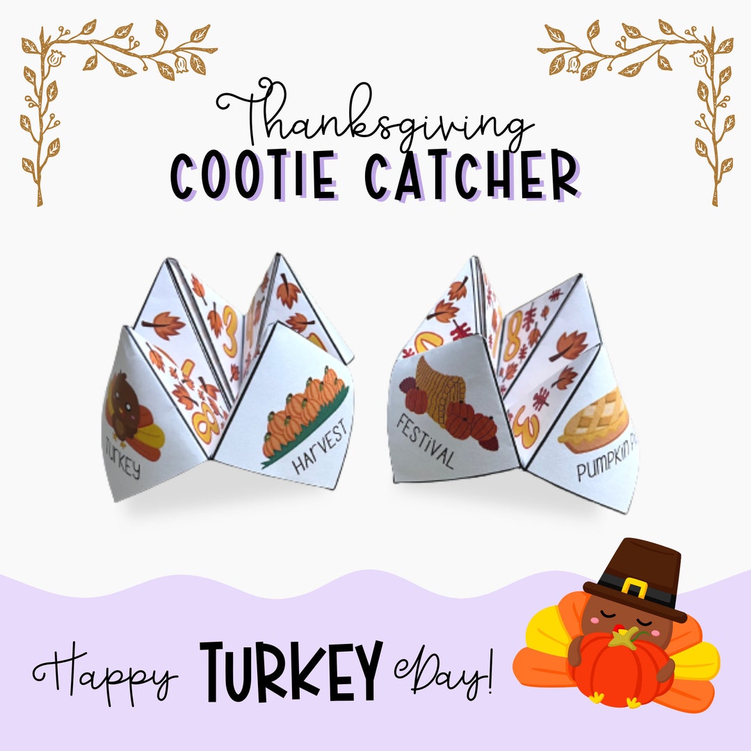 Thanksgiving Cootie Catcher - Thanksgiving Paper Fortune Teller for ...