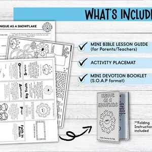 Snowflake Themed Bible Activity Set for Winter, Sunday School and ...