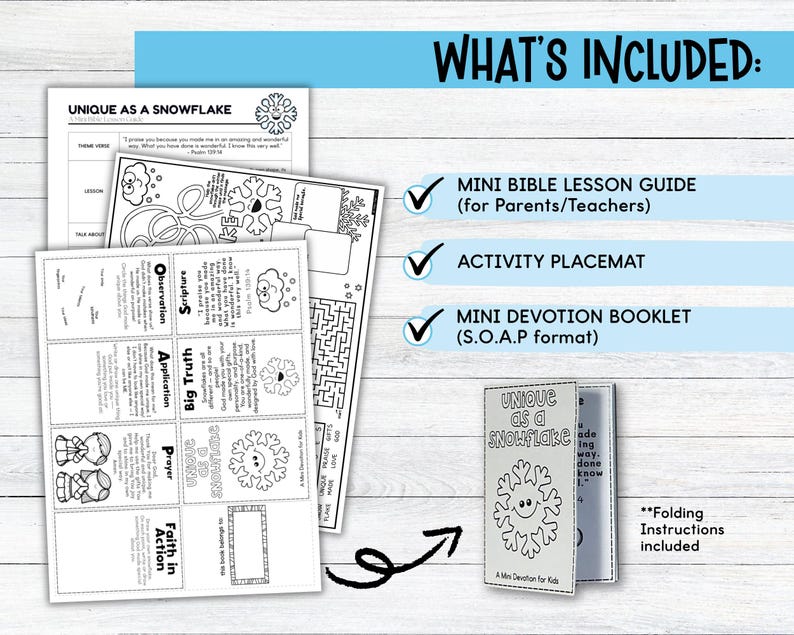 Snowflake Themed Bible Activity Set for Winter, Sunday School and ...