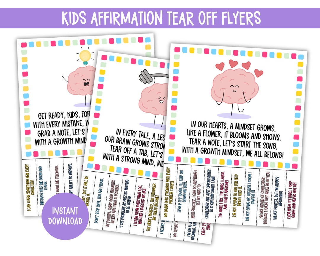Growth Mindset Tear-off Flyers, Take What You Need Flyer, Teacher ...