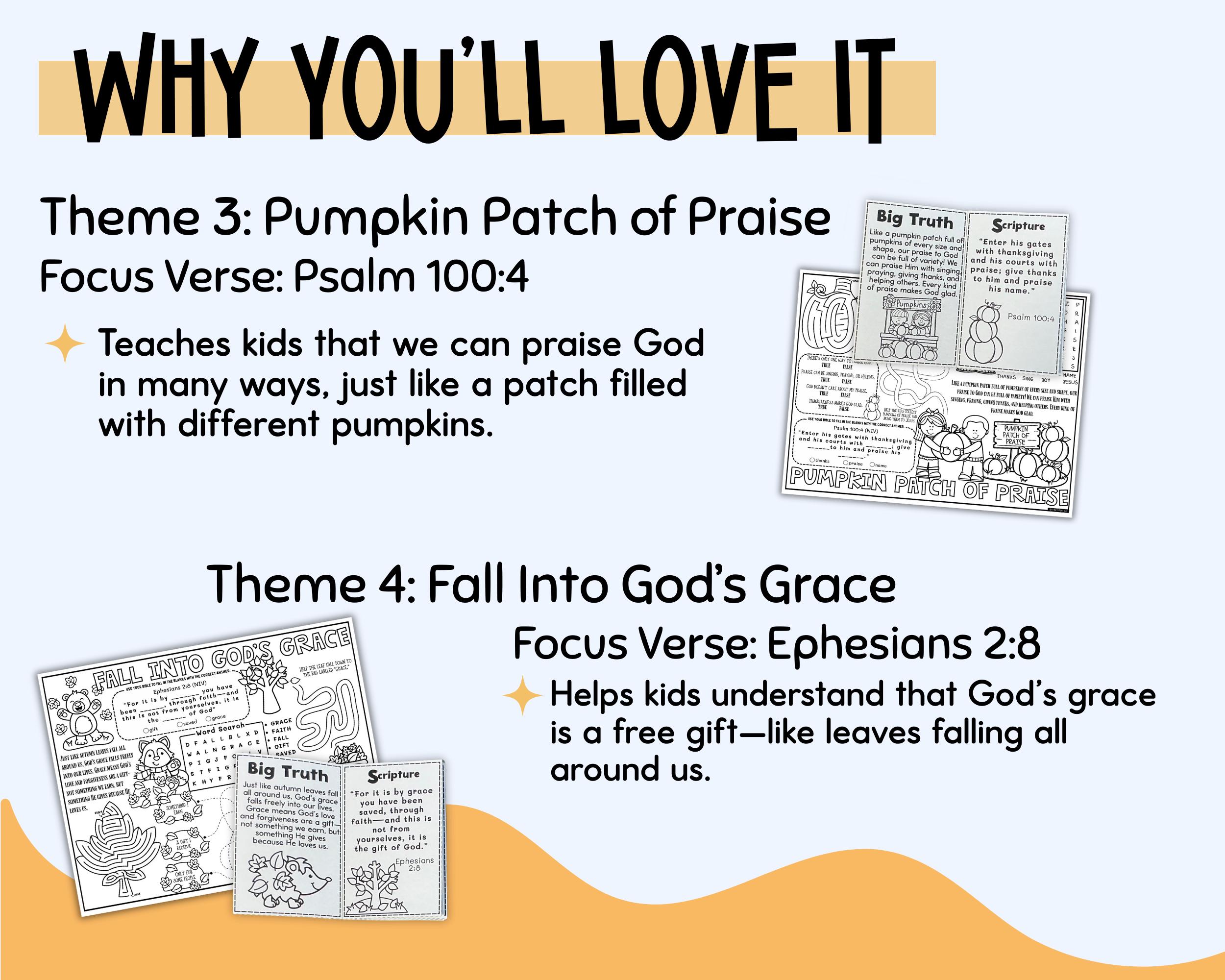Fall Bundle Bible Activity Set, Bible Lesson + Printable Activity ...