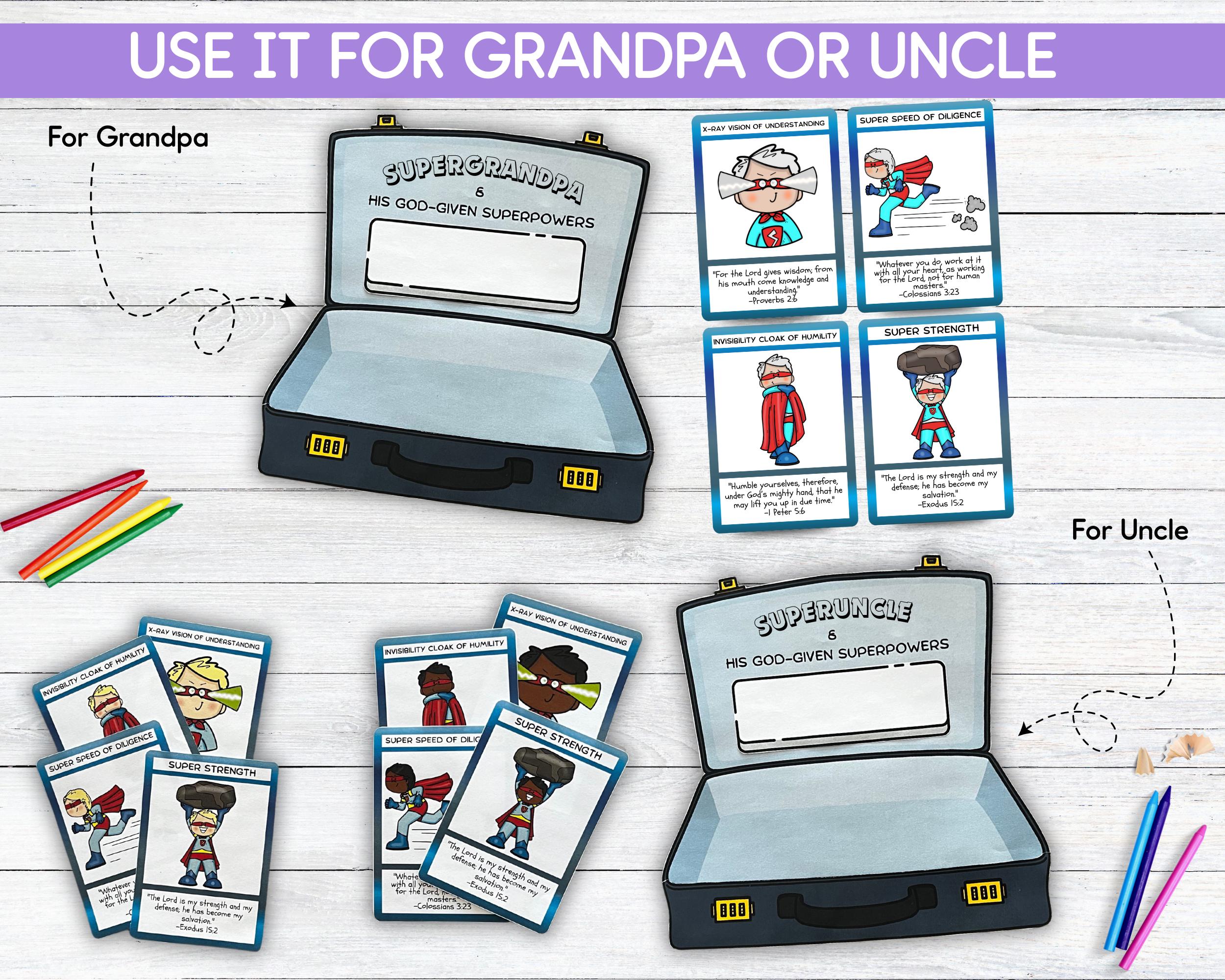 Fathers Day Bible Craft, Superhero Dad/grandpa/uncle Printable Craft ...