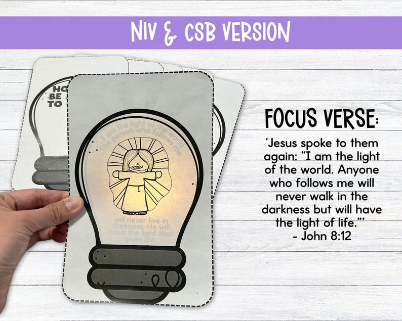 Bible Lesson Craft for Halloween, Shine-a-light Like Jesus Craft ...