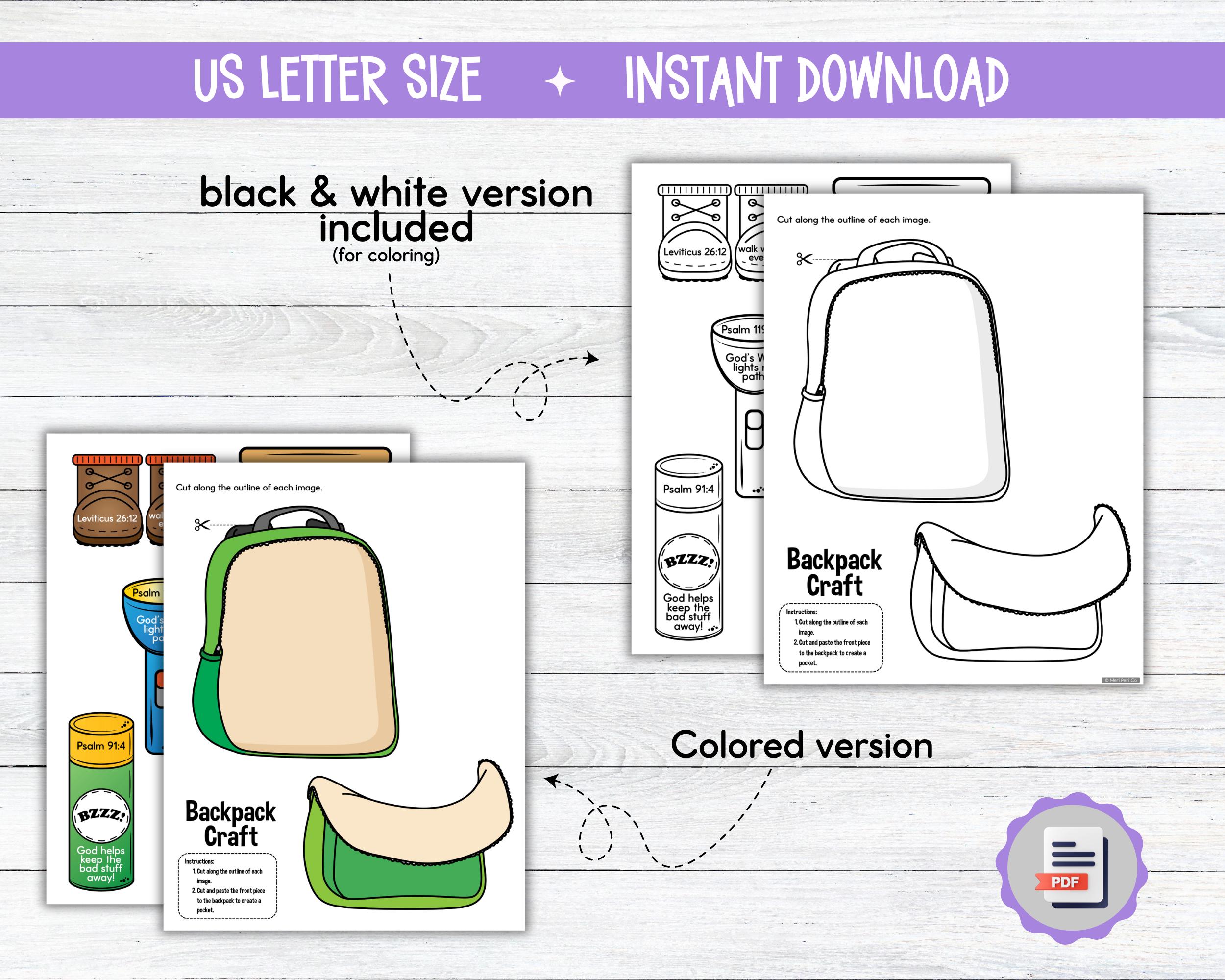 Camping-themed Bible Lesson Craft for Summer, Build a Camp Kit Activity ...