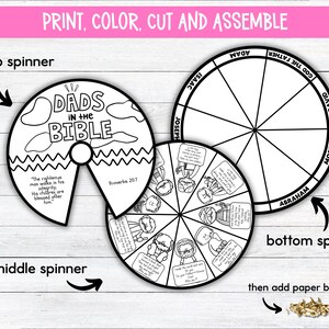 Father's Day Bible Craft, Spin to Guess the Bible Dad, Printable Craft ...