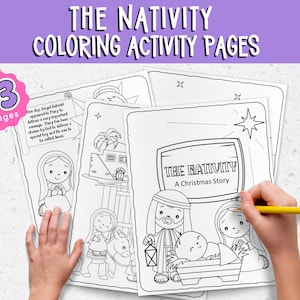 Christmas Nativity Coloring and Activity Pages for Kids, PDF, Instant ...