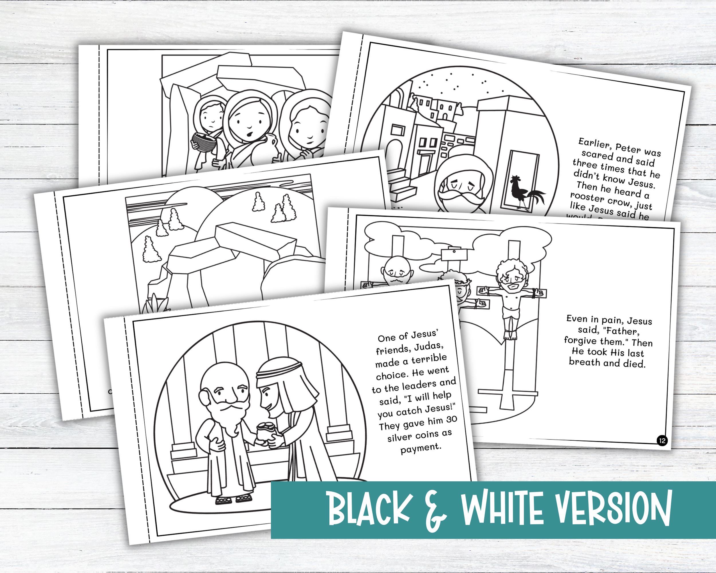 Easter Story Book for Kids | Printable Half-page Mini Book | Christian ...
