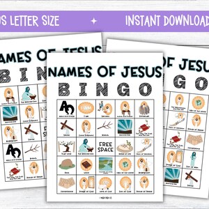 Names of Jesus Bingo Game | Christian Games for Church, Sunday School ...