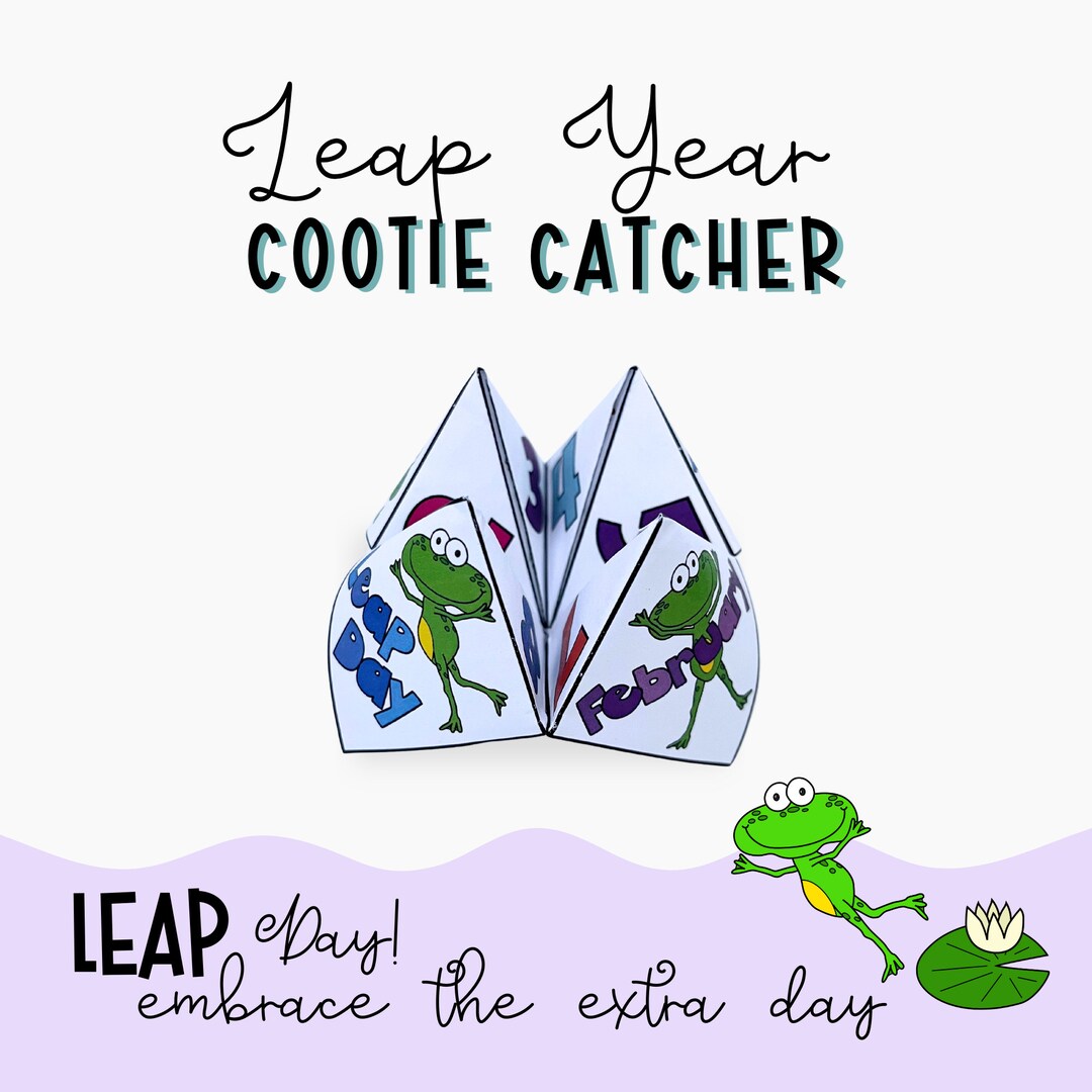 Leap Year Cootie Catcher - Leap Day, February 29 Paper Fortune Teller ...