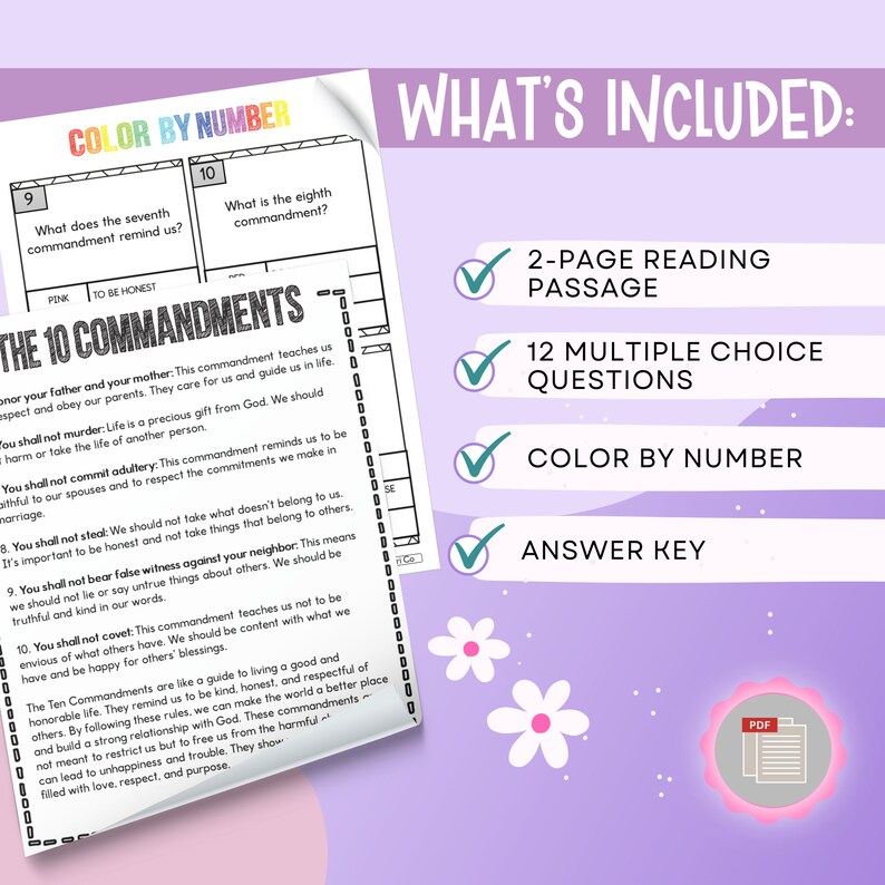 The Ten Commandments Color by Number Activity | Fun Kids' Educational ...