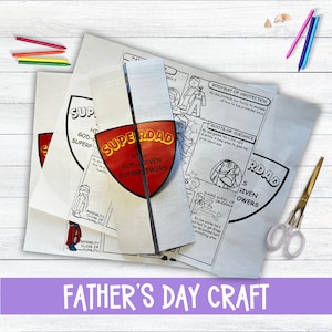 Fathers Day Bible Craft, Superhero Dad Printable Activity for Kids on ...