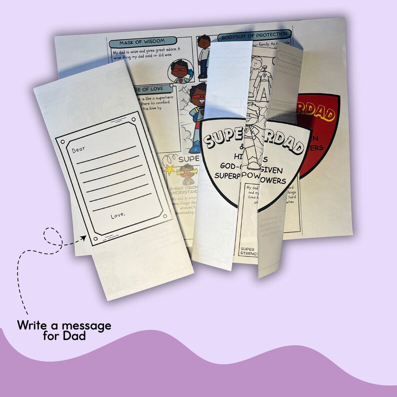Fathers Day Bible Craft, Superhero Dad Printable Activity for Kids on ...