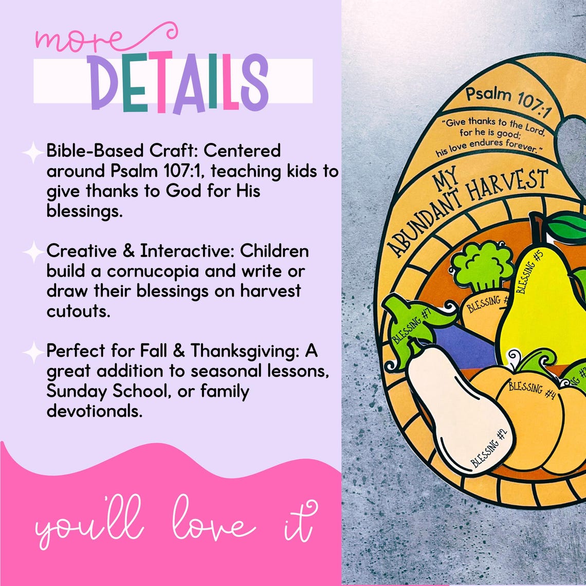 Thanksgiving Build a Cornucopia Bible Lesson Craft, My Abundant Harvest ...