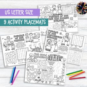 The Parables Bundle Activity Placemat, Parables of Jesus Coloring ...