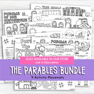 Parable of the Wise & Foolish Builders Activity Placemat, Bible Story ...