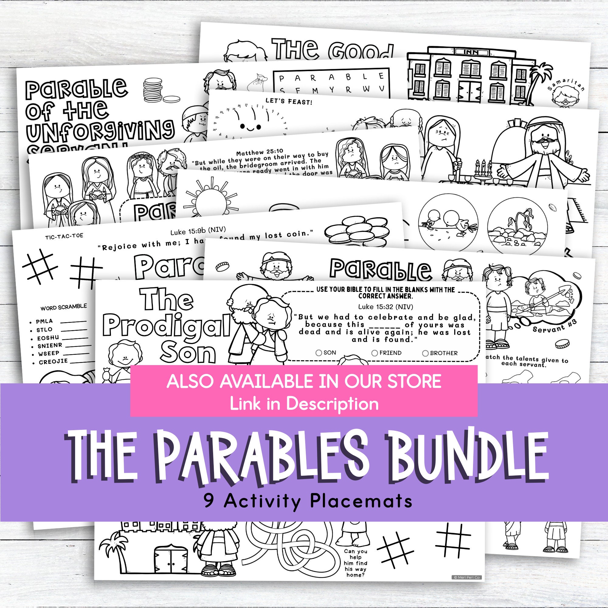 Parable of the Wise & Foolish Builders Activity Placemat, Bible Story ...