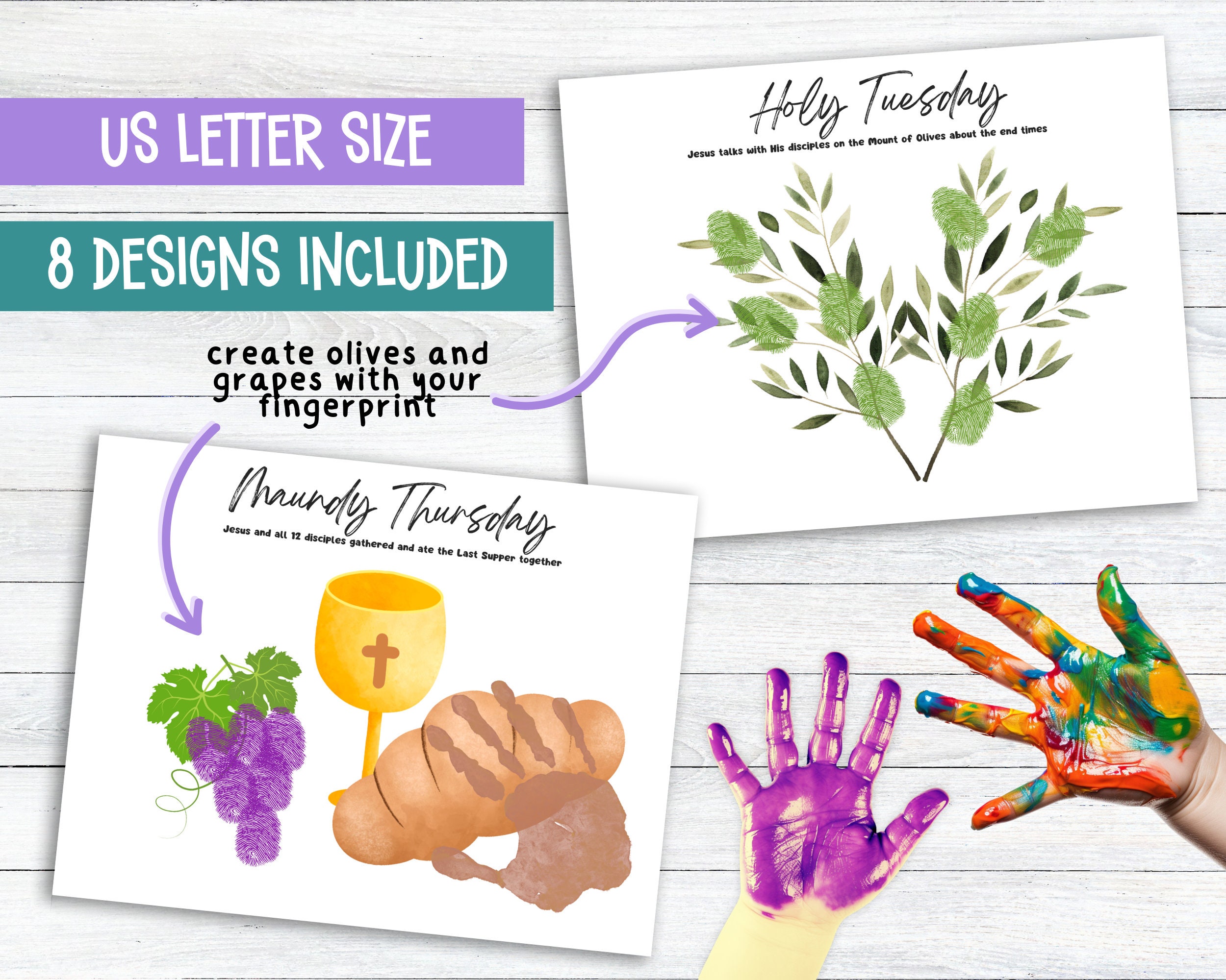 Easter Story Handprint Art Craft - Lent, Holy Week Footprint ...