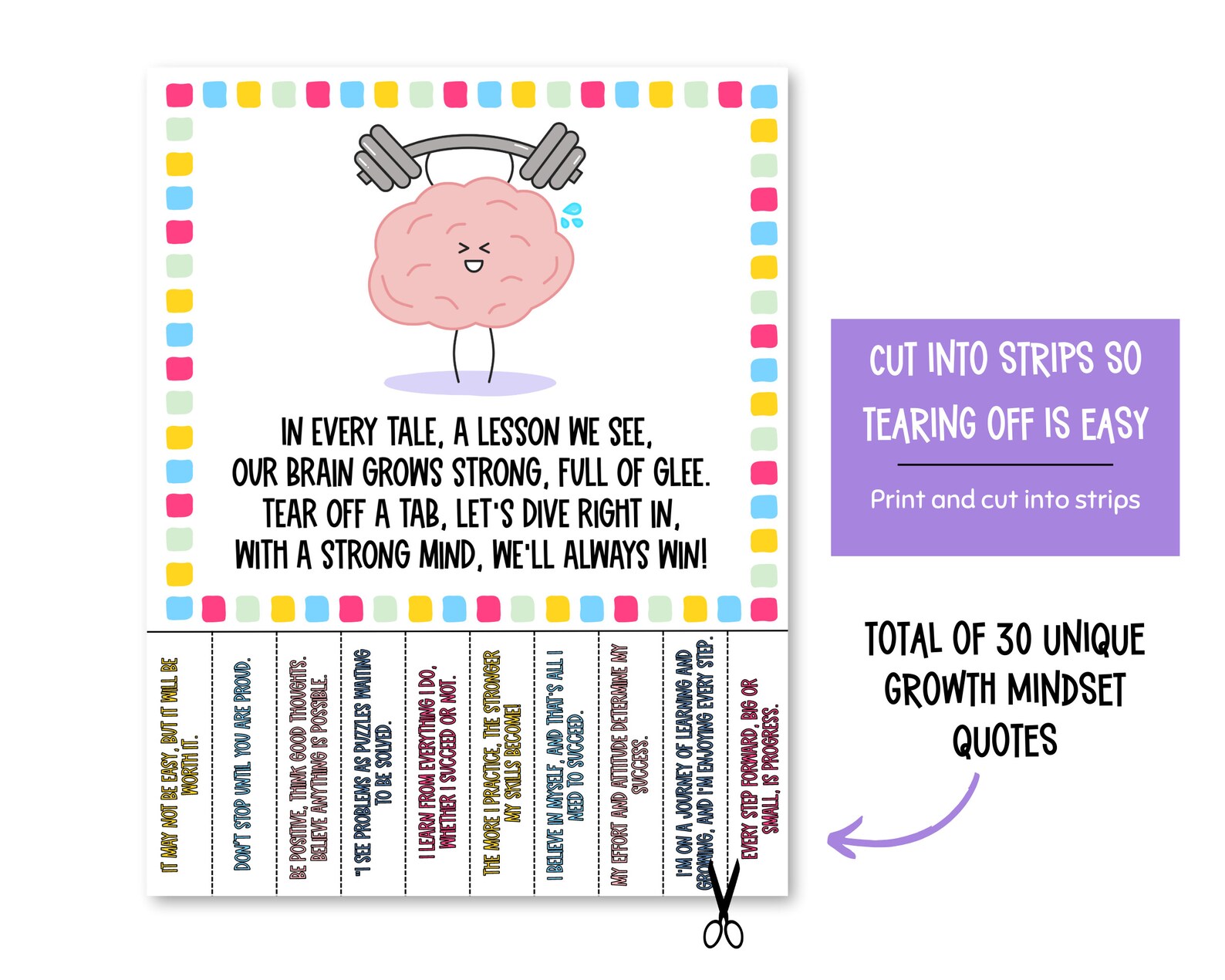 Growth Mindset Tear-off Flyers, Take What You Need Flyer, Teacher ...