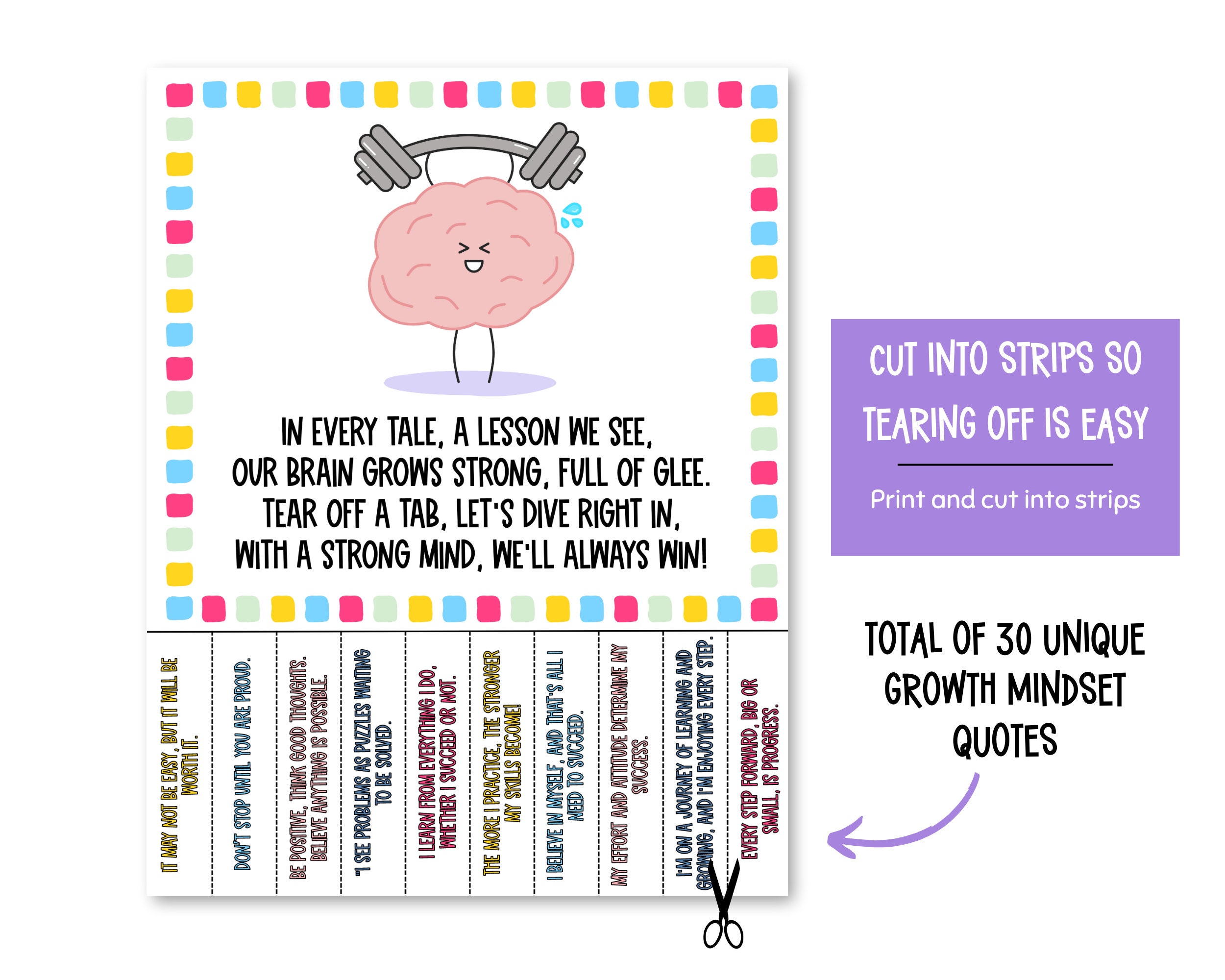 Growth Mindset Tear-off Flyers, Take What You Need Flyer, Teacher ...