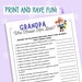 Who Knows Grandpa Best? Printable Game - Grandparent's Day Game ...