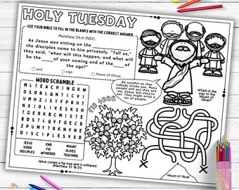 Easter Story Activity Placemats, Holy Week, Lenten Season Coloring ...