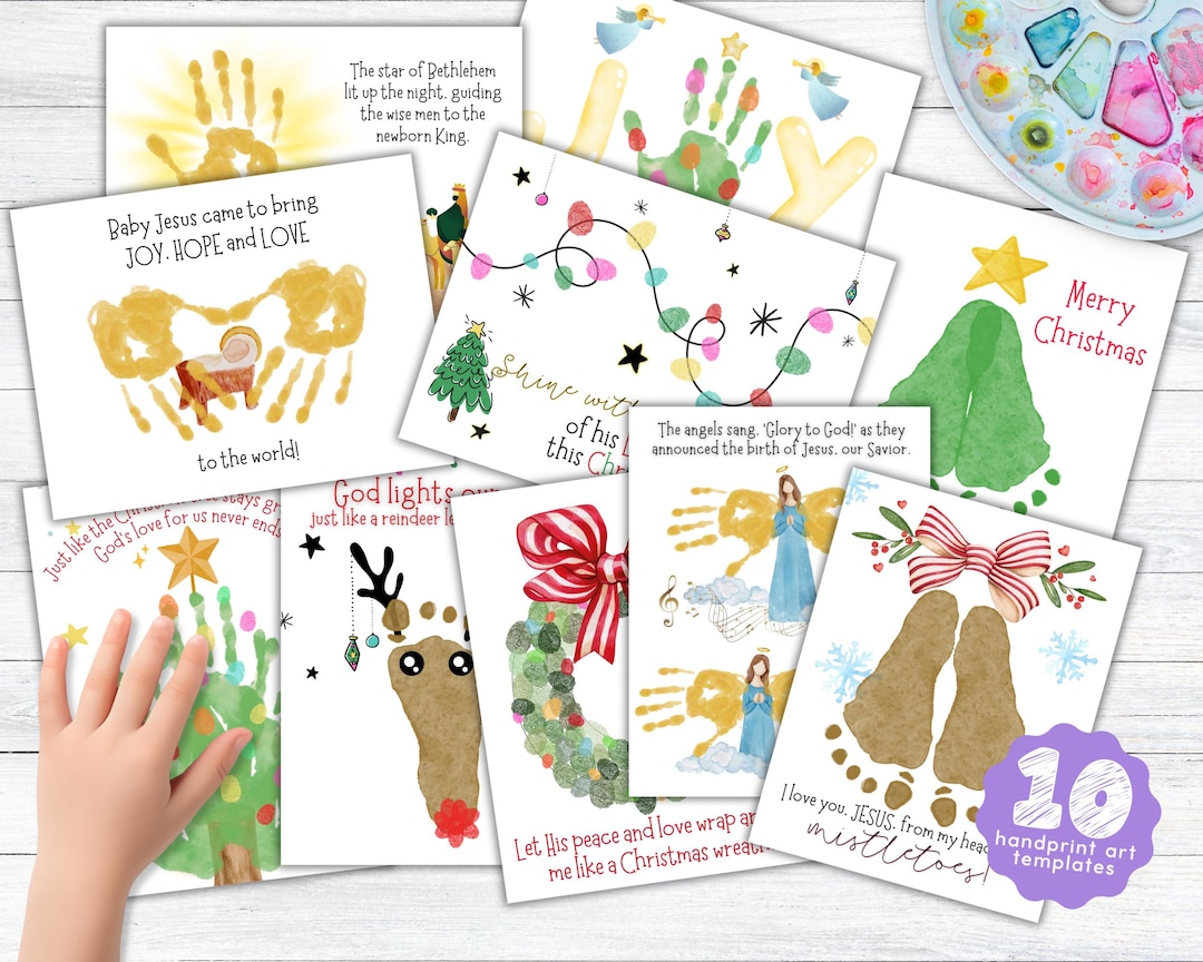 Christmas Handprint Art Craft - Nativity Footprint Fingerprint Art ...