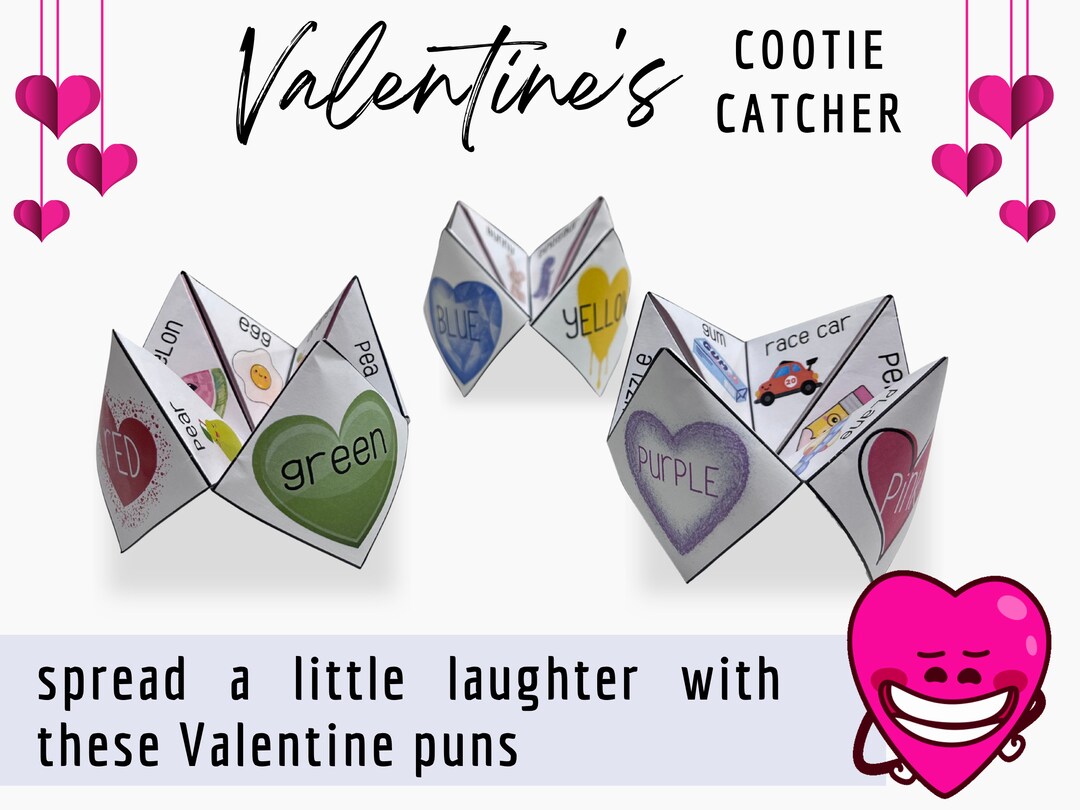 Valentines Cootie Catcher Classroom Valentines Paper Fortune - Etsy
