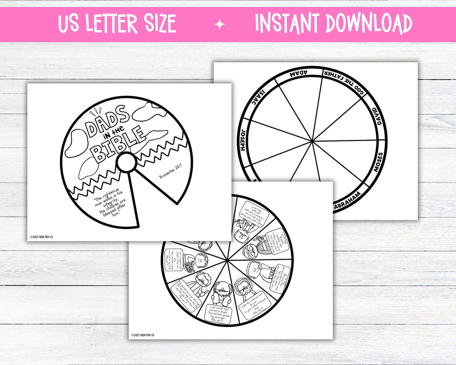 Father's Day Bible Craft, Spin to Guess the Bible Dad, Printable Craft ...