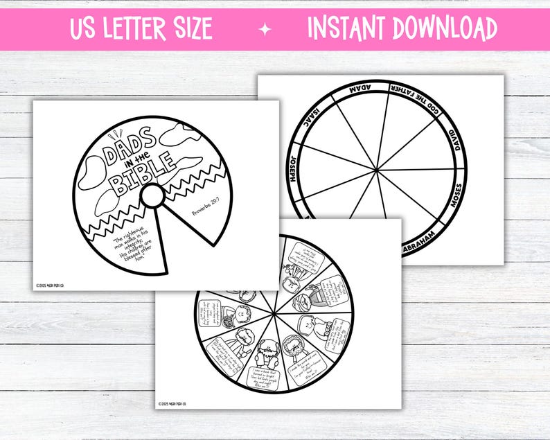 Father's Day Bible Craft, Spin to Guess the Bible Dad, Printable Craft ...