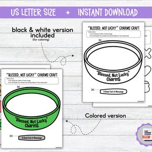 St. Patrick's Day Bible Lesson Craft, Blessed Not Lucky Charms Craft ...