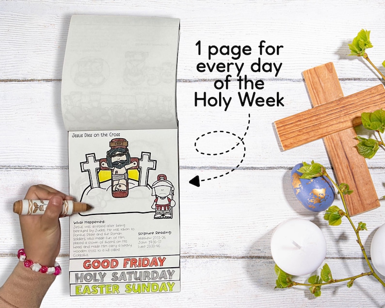 Holy Week Flipbook, Easter Story Coloring Flipbook for Christian Bible ...