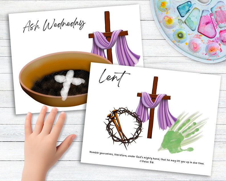 Ash Wednesday Handprint Art Craft - Lent Watercolor Craft for Home ...